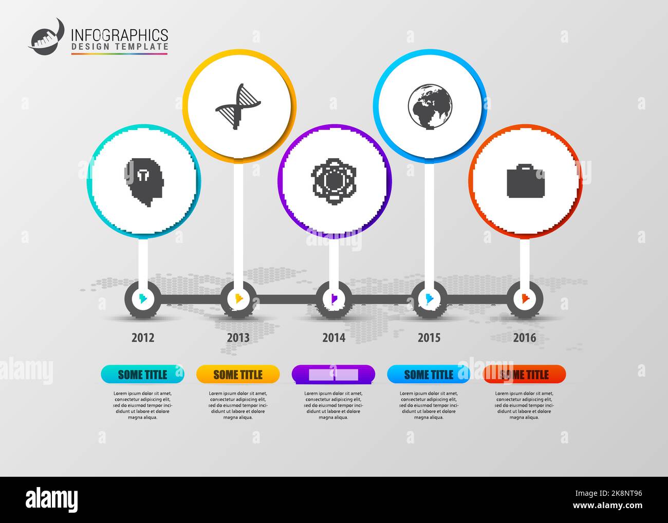Timeline infographics design template with circles. Vector illustration ...