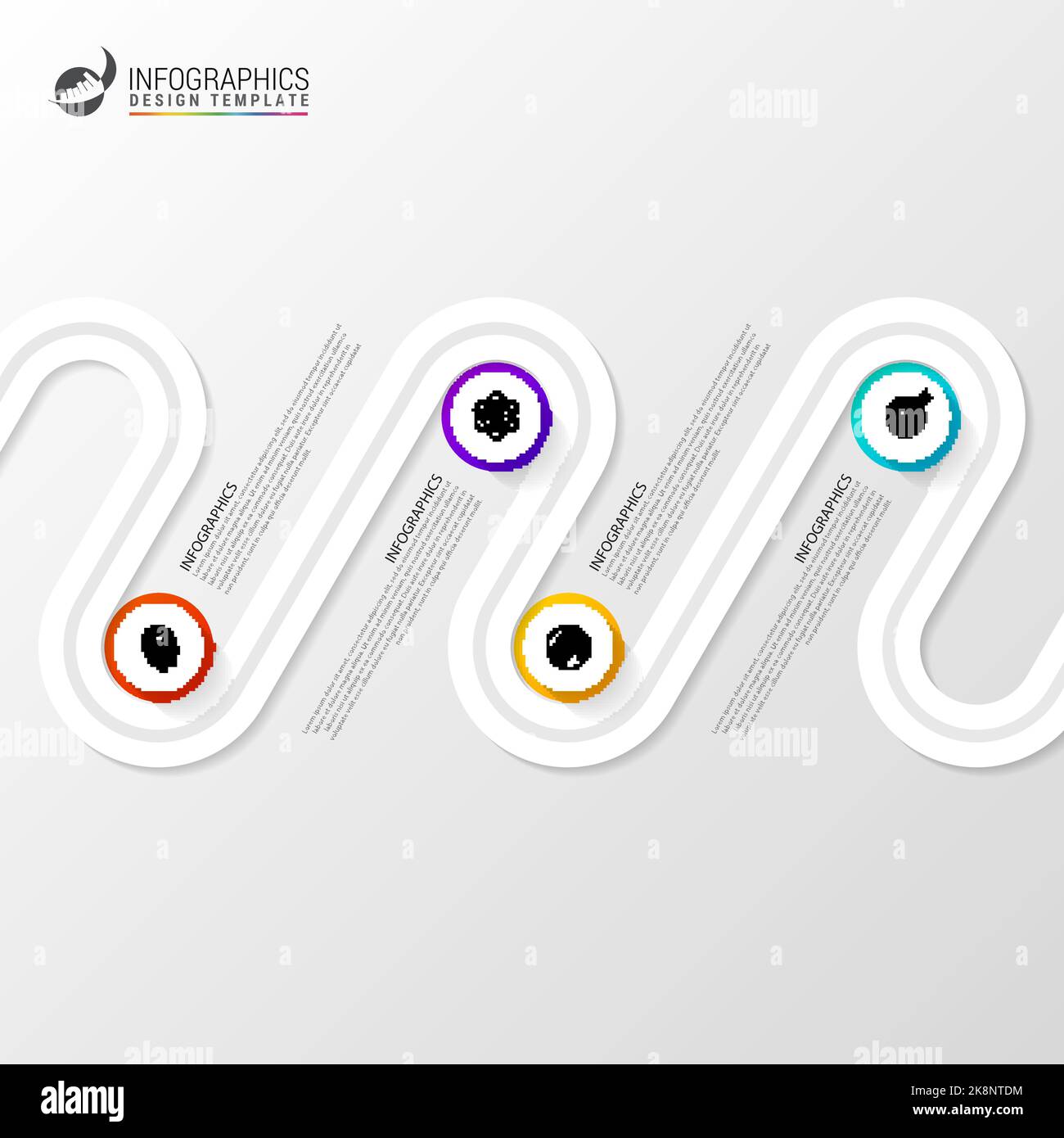 Abstract colorful business path. Timeline infographic template. Vector ...