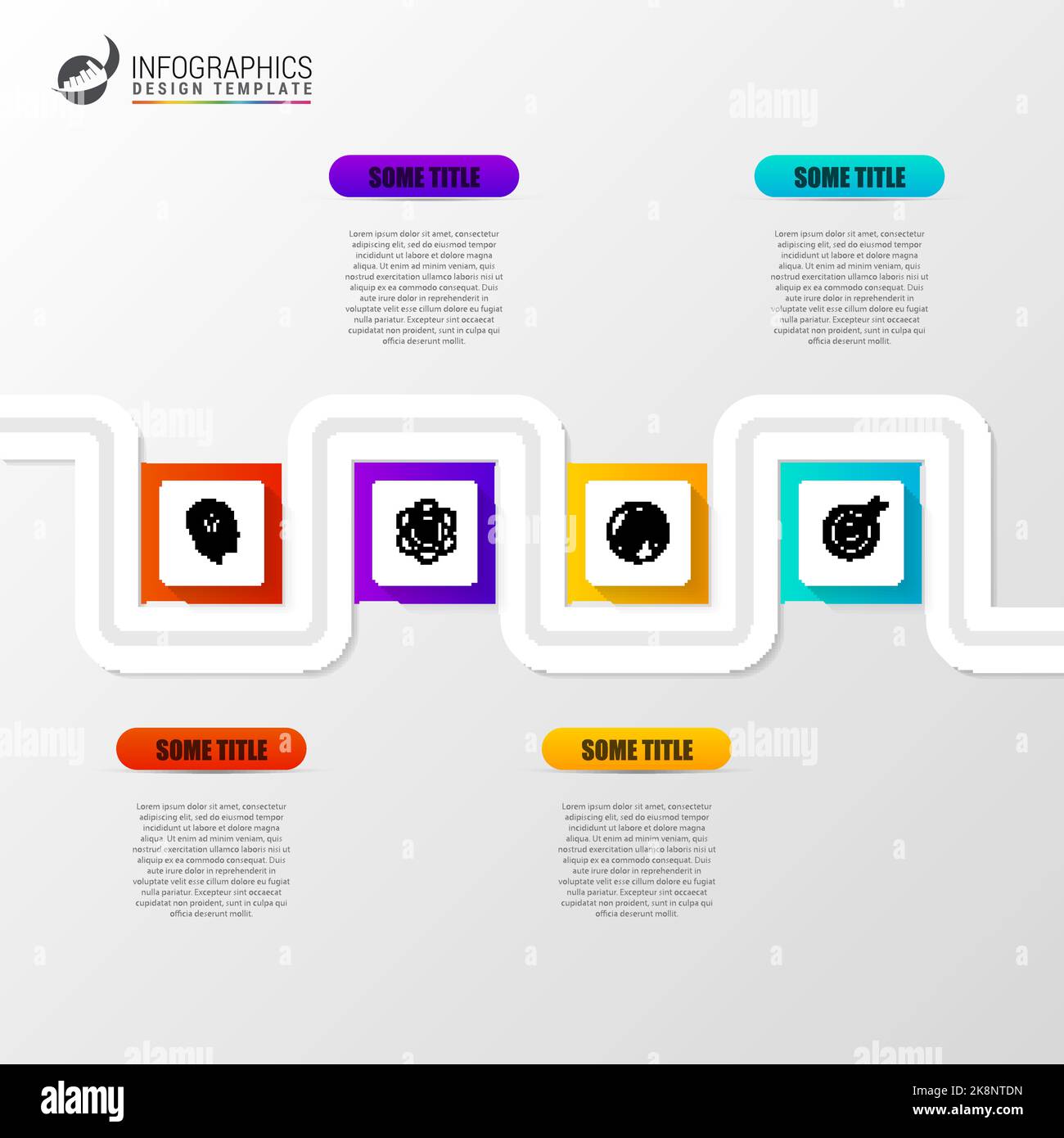 Abstract colorful business path. Timeline infographic template. Vector ...