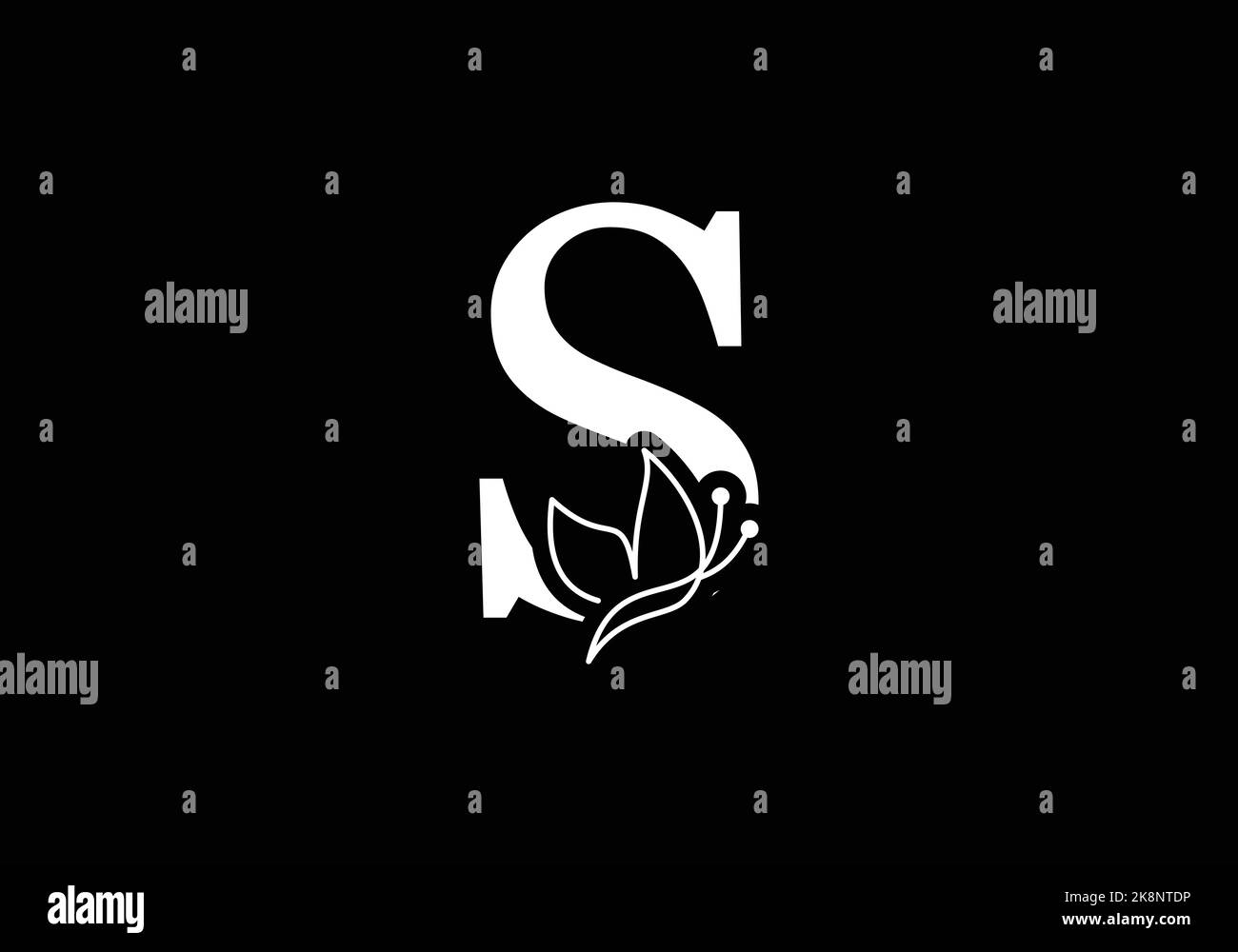 Butterfly Logo On Letter S Template. Initial Butterfly Sign Concept ...