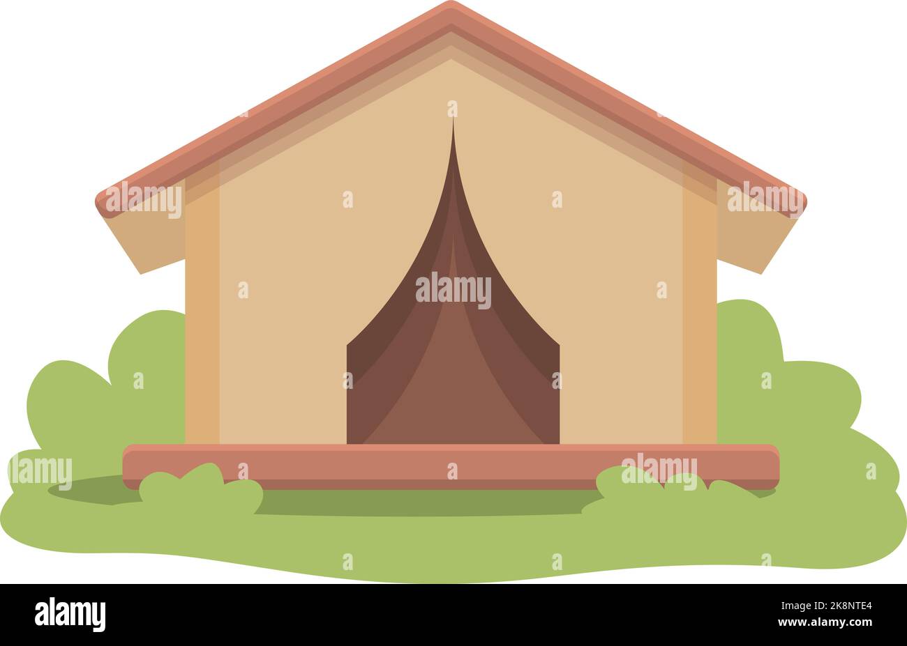 Open glamping tent icon cartoon vector. Camping house. Forest travel ...