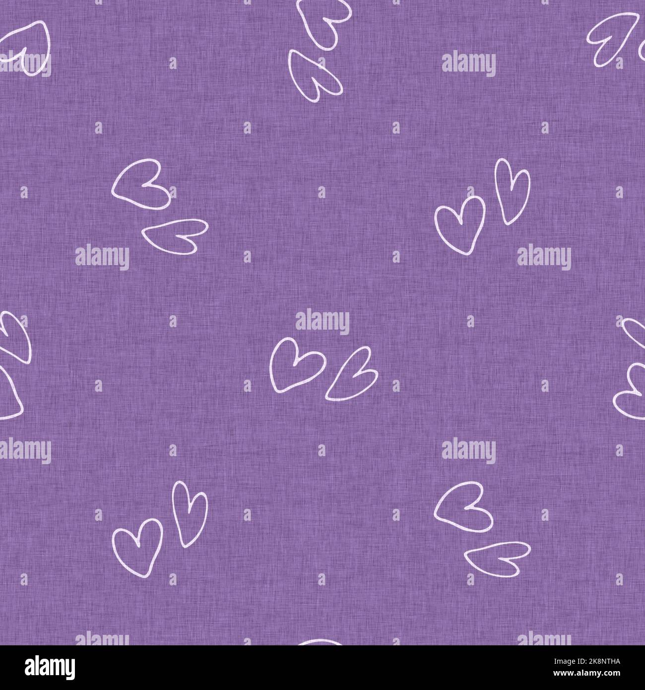 Gender neutral love heart seamless raster background. Simple purple ...