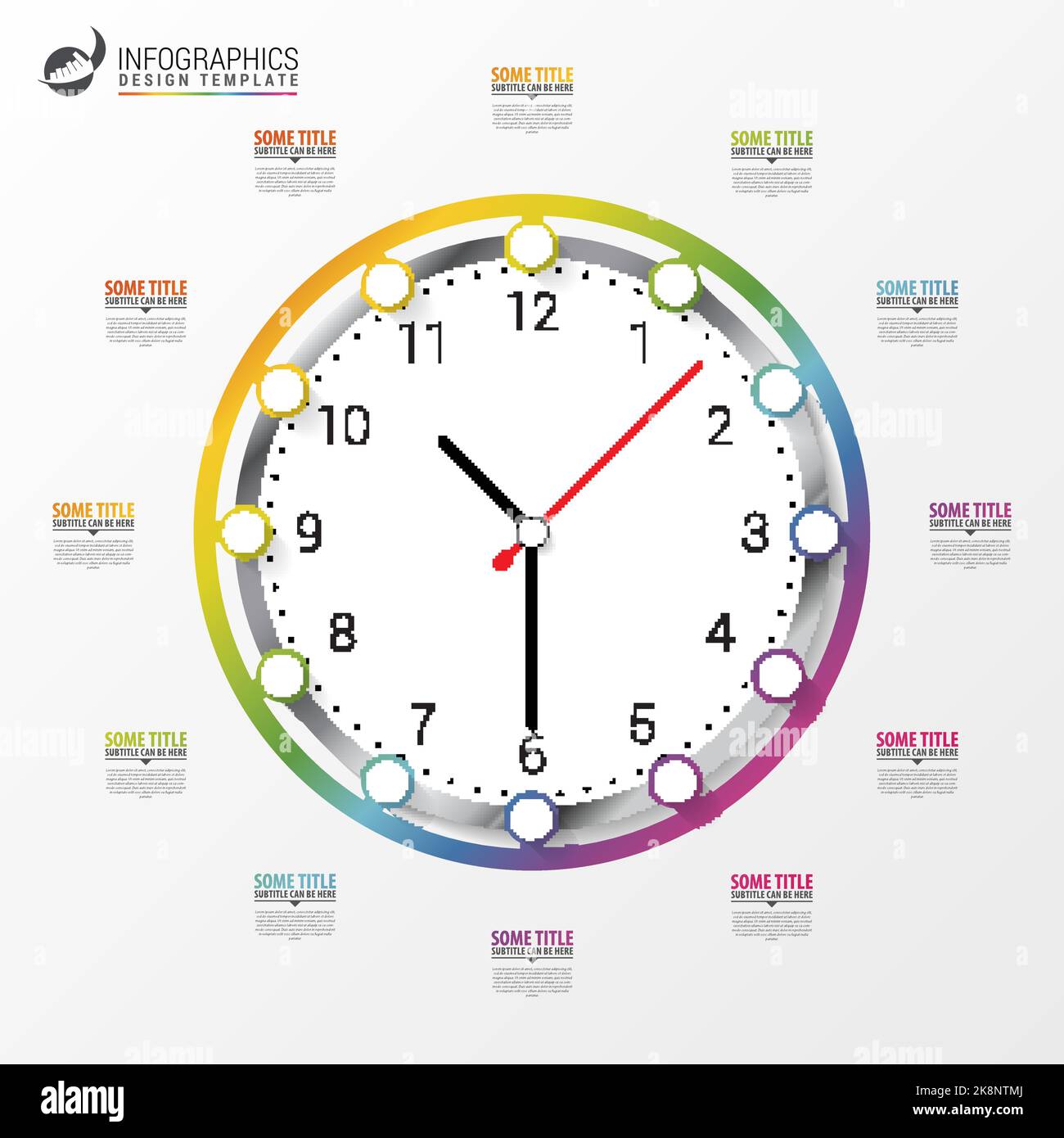 Modern work time management planning infographics. Vector illustration ...