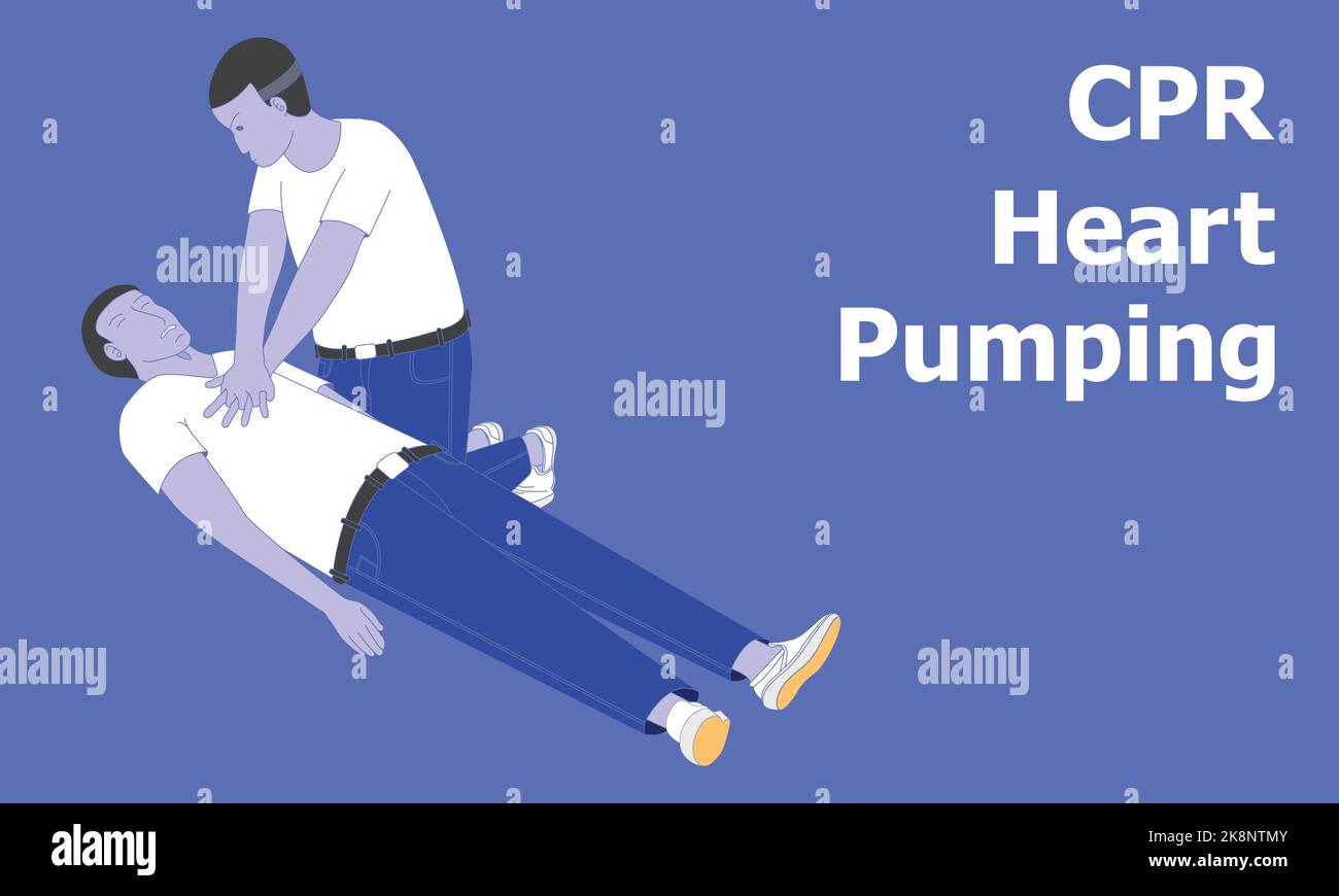 A vector illustration of a person giving CPR to a man Stock Vector Image & Art - Alamy