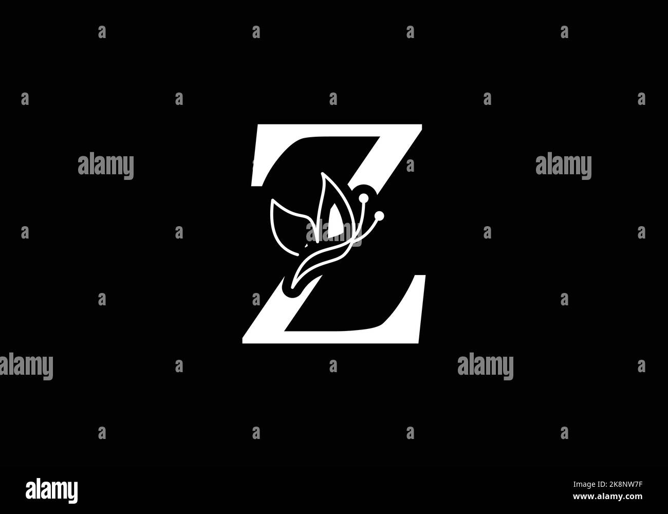 Butterfly Logo On Letter Z Template. Initial Butterfly Sign Concept ...