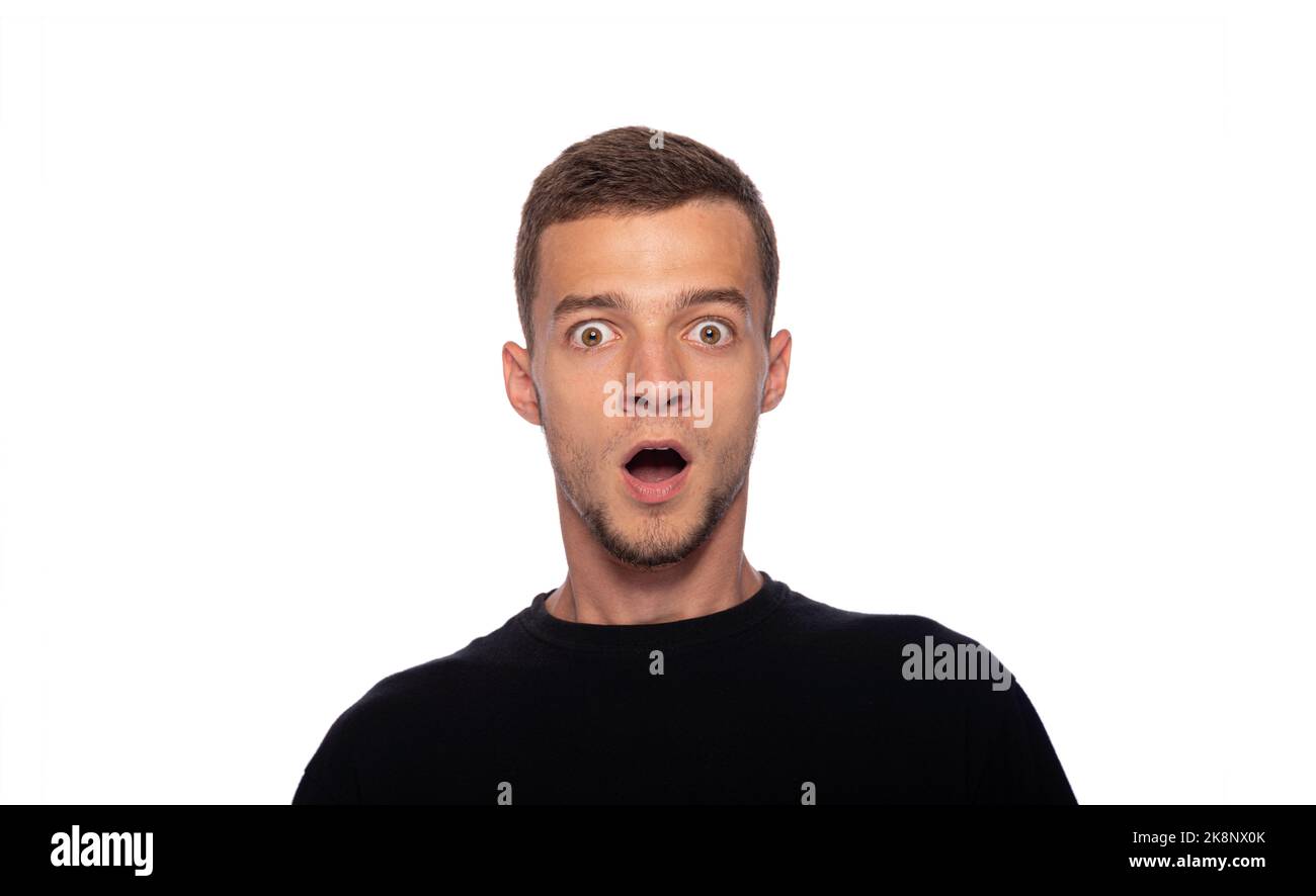 Surprised young man on hi-res stock photography and images - Alamy