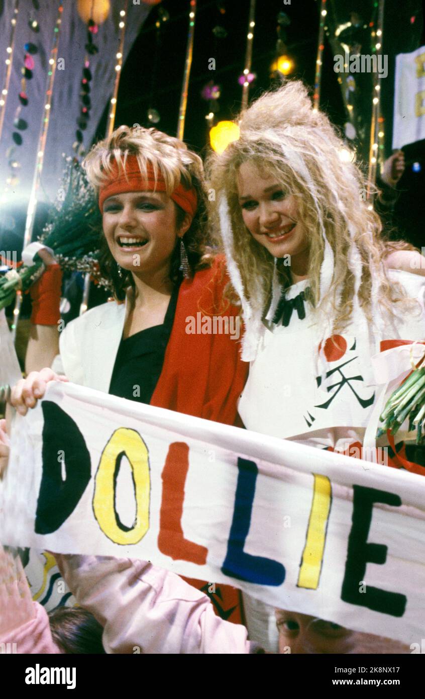 Oslo April 1984. Norwegian final in the Melodi Grand Prix. "Dollie de ...