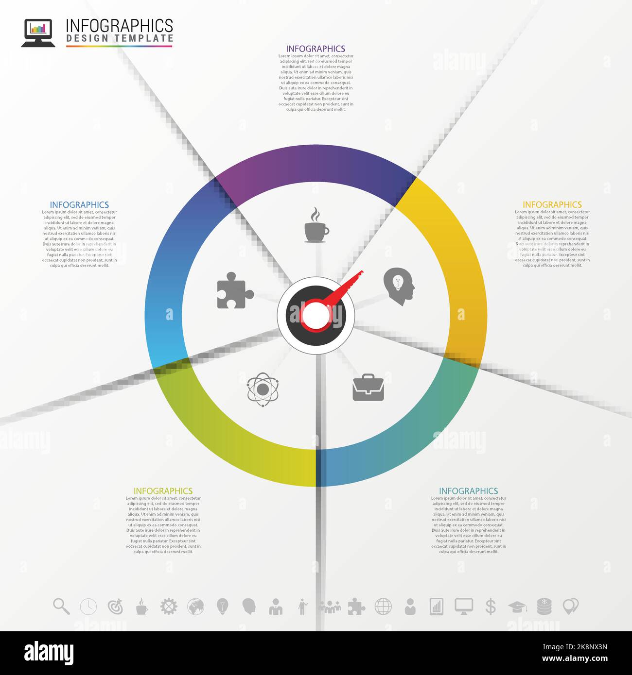 Infographics step by step with pointer. Business concept. Vector ...