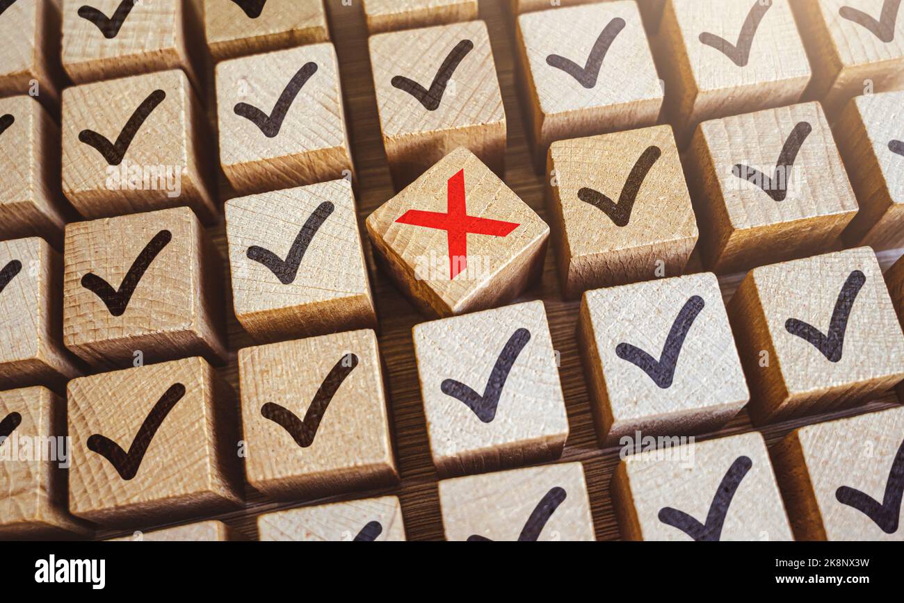 Error among the correct. Failure in the system. Does not meet ...