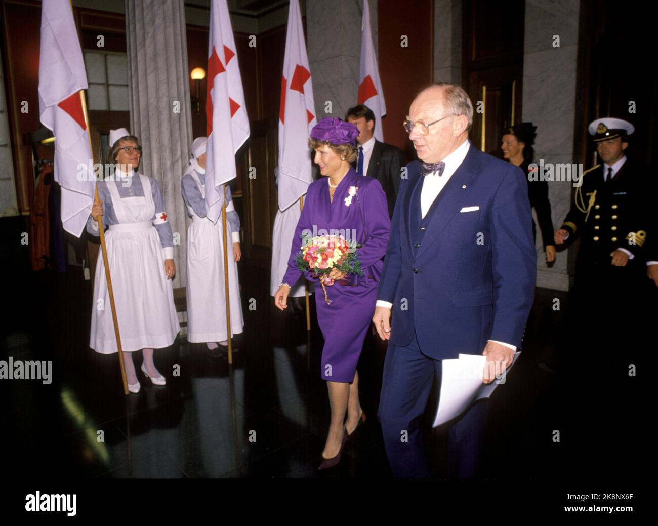 Oslo 19900922 - The Norwegian Red Cross celebrates 125 years. Crown ...