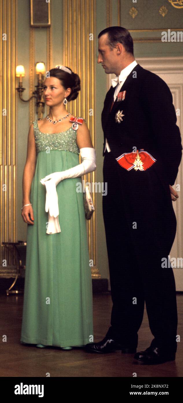 Oslo 19681209. The newlywed couple Crown Prince Harald and Crown ...