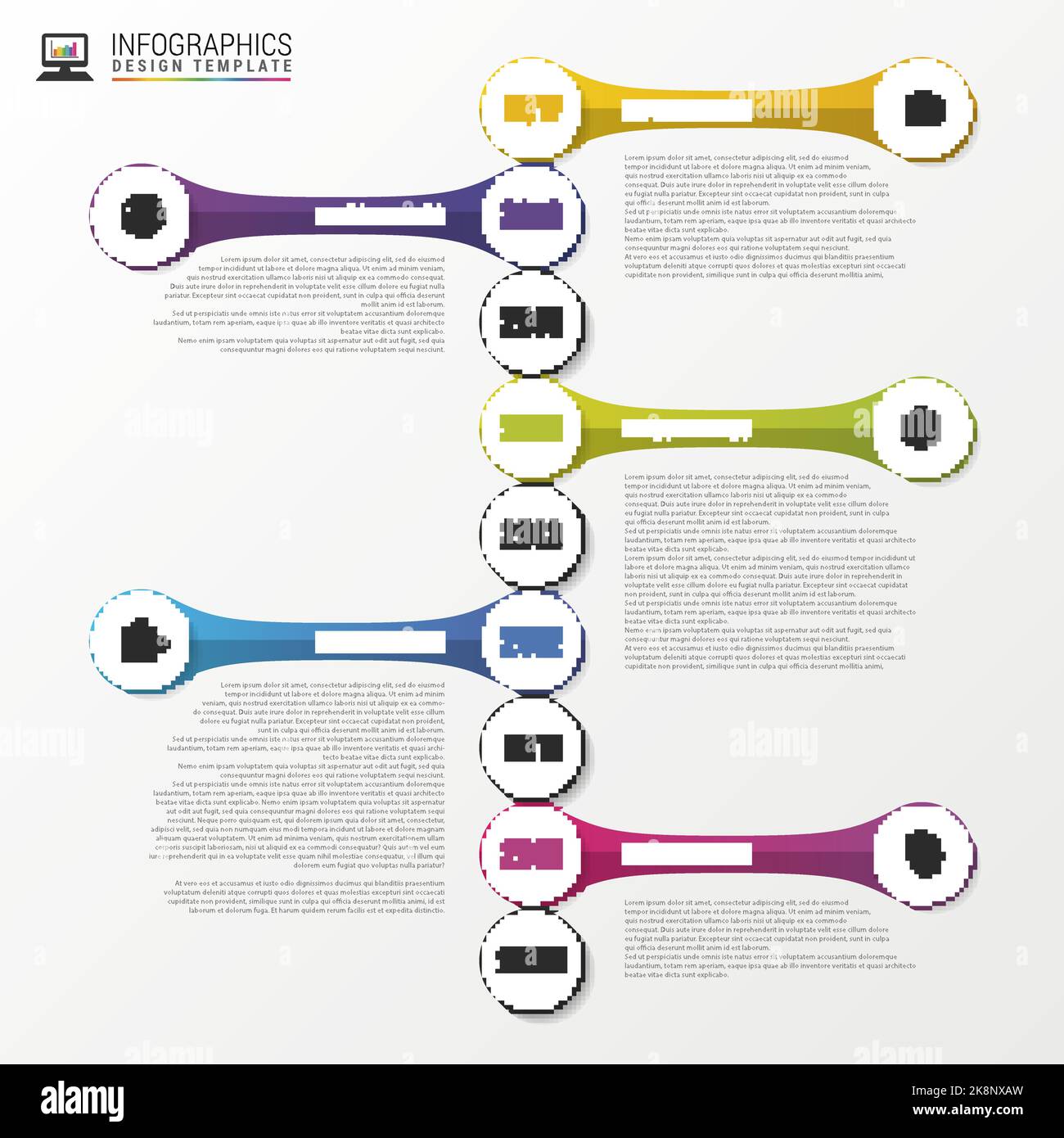 Timeline infographics template. Colorful modern design. Vector ...