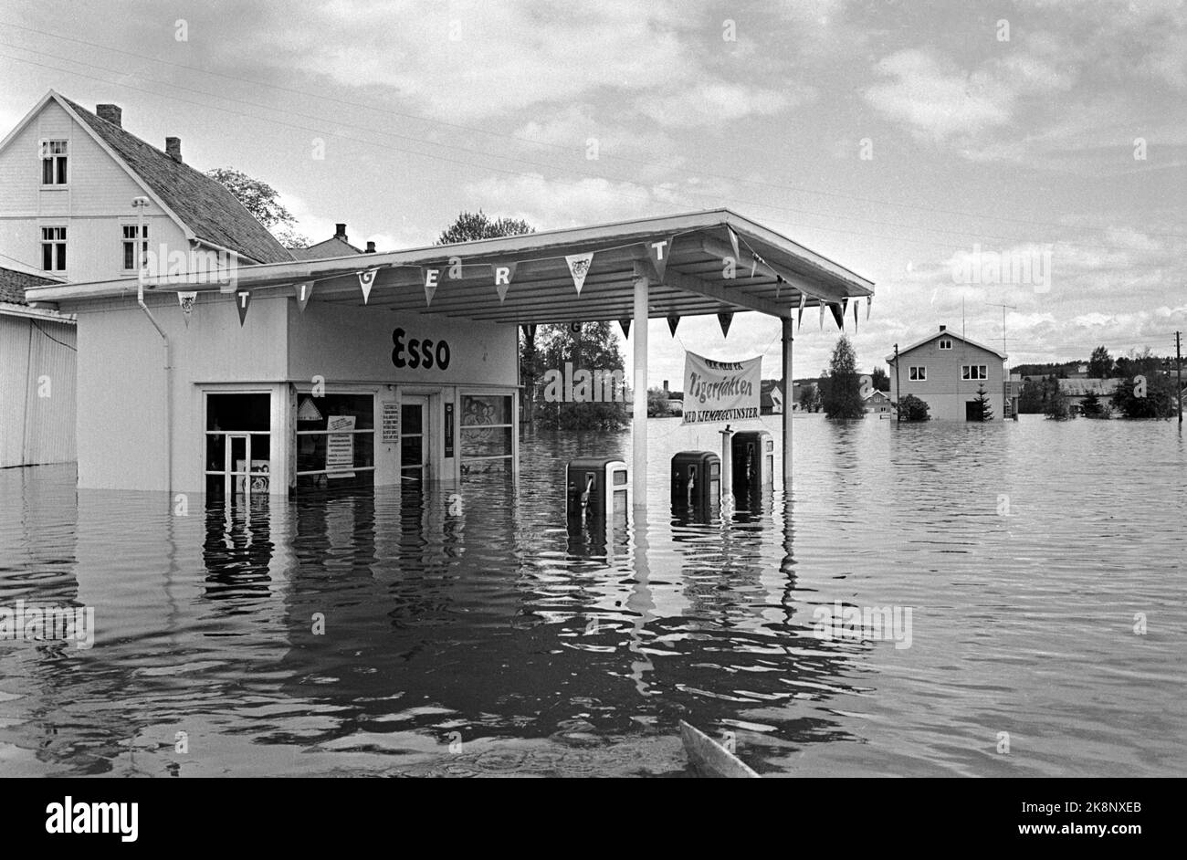 Fetsund 19670602 Flood set large parts of the Lillestrøm area ...