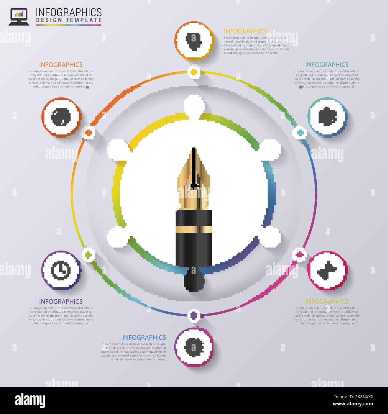 Education pen. Infographics design template. Vector illustration Stock ...
