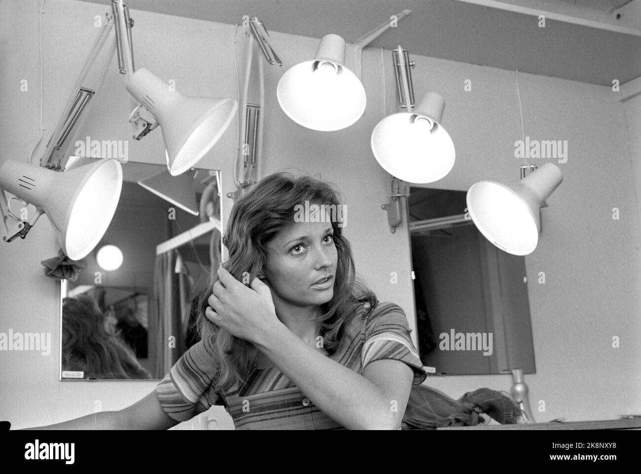 Oslo 19740427. Artist Inger Lise Rypdal debuts on stage with a ...