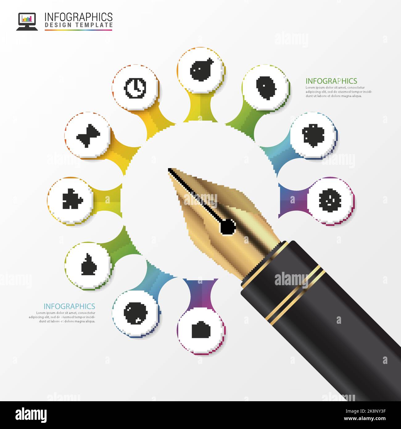 Education pen. Infographics design template. Vector illustration Stock ...