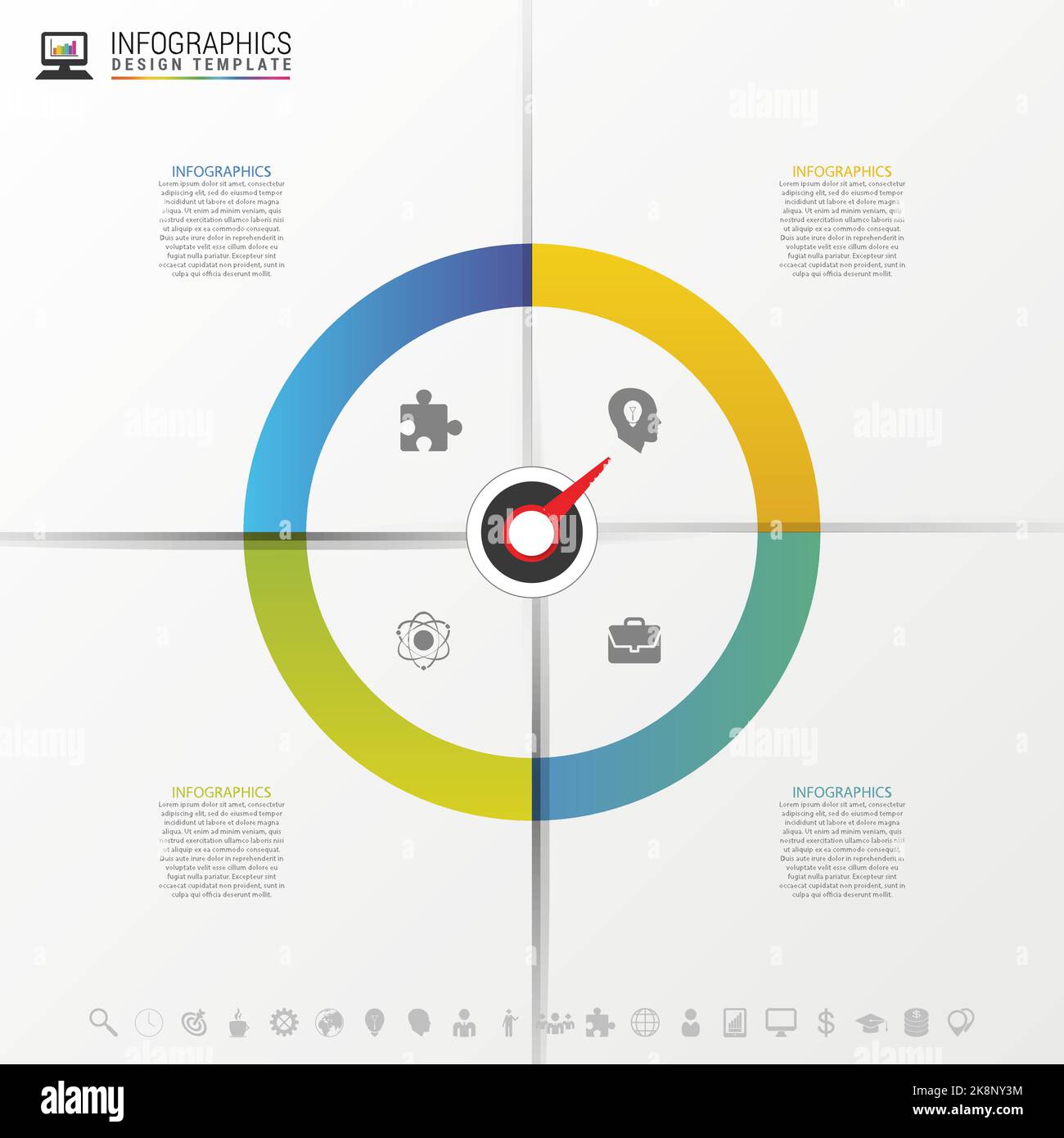 Infographics step by step with pointer. Business concept. Vector ...