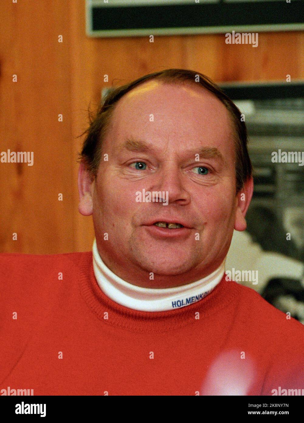 Oslo March 1995 Press conference with the Ski Association's Rolf Nyhus ...