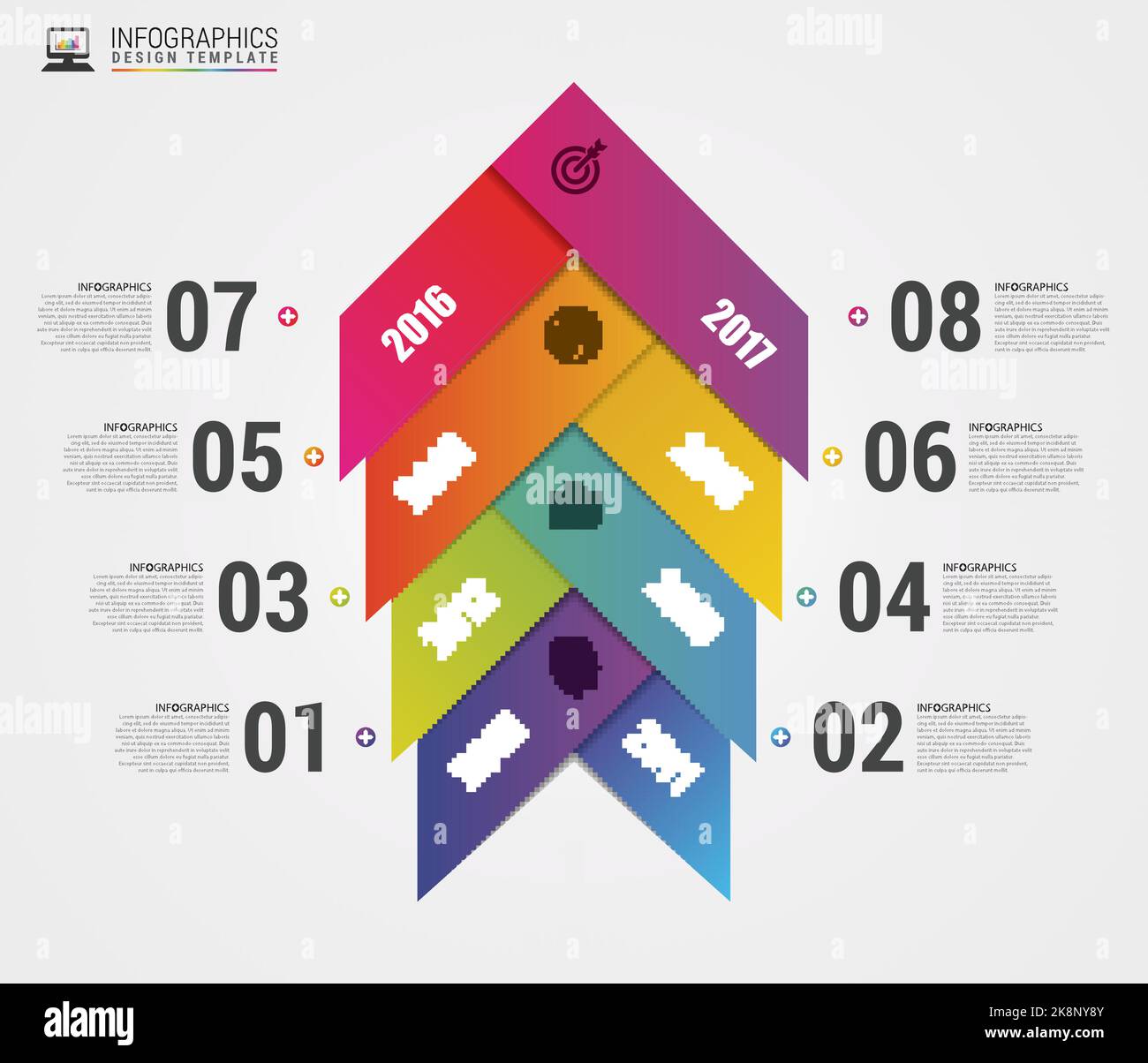 Colorful abstract timeline infographics. Arrow concept. Vector ...