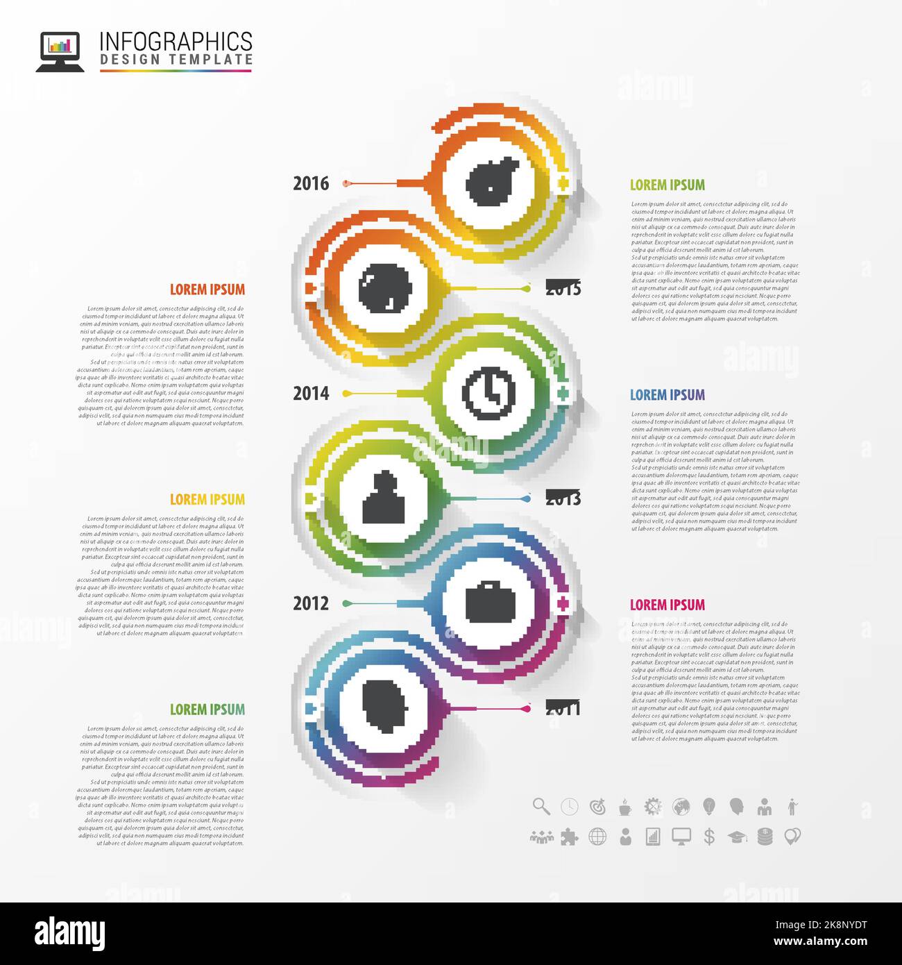 Timeline infographics template. Colorful modern design. Vector ...