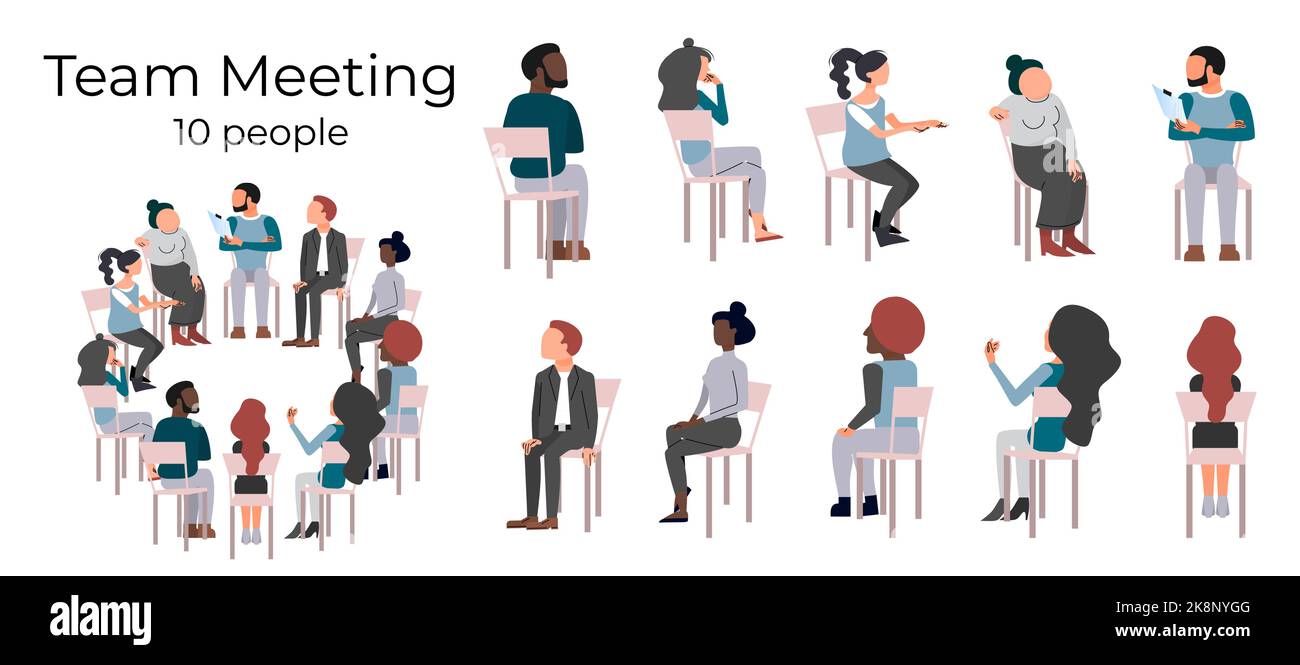 Group Therapy Illustration. Team discussion in a circle Stock Vector ...