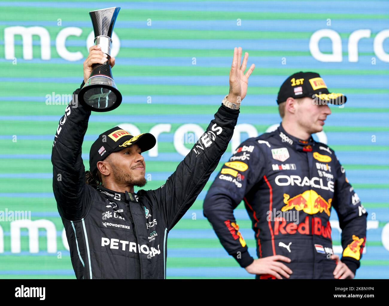 HAMILTON Lewis (gbr), Mercedes AMG F1 Team W13, portrait VERSTAPPEN Max ...