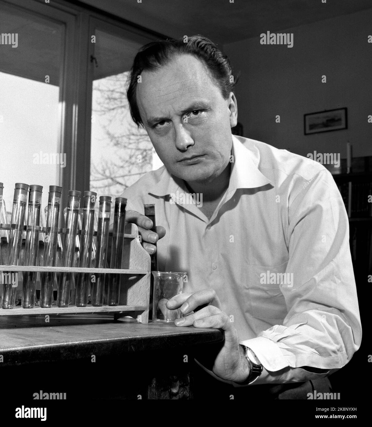 Baerum 195712 author andre bjerke in his home in eiksmarka Black and ...