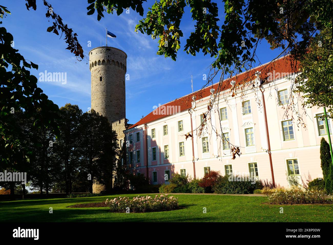 A low angle shot of the historic Toompea Castle in Tallinn, Estonia ...