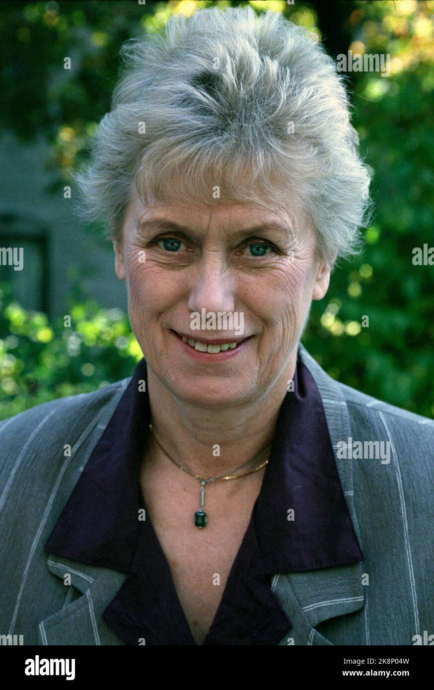 Oslo 1989. Kerstin Ekman, author, Sweden. Smiling portrait. Photo ...