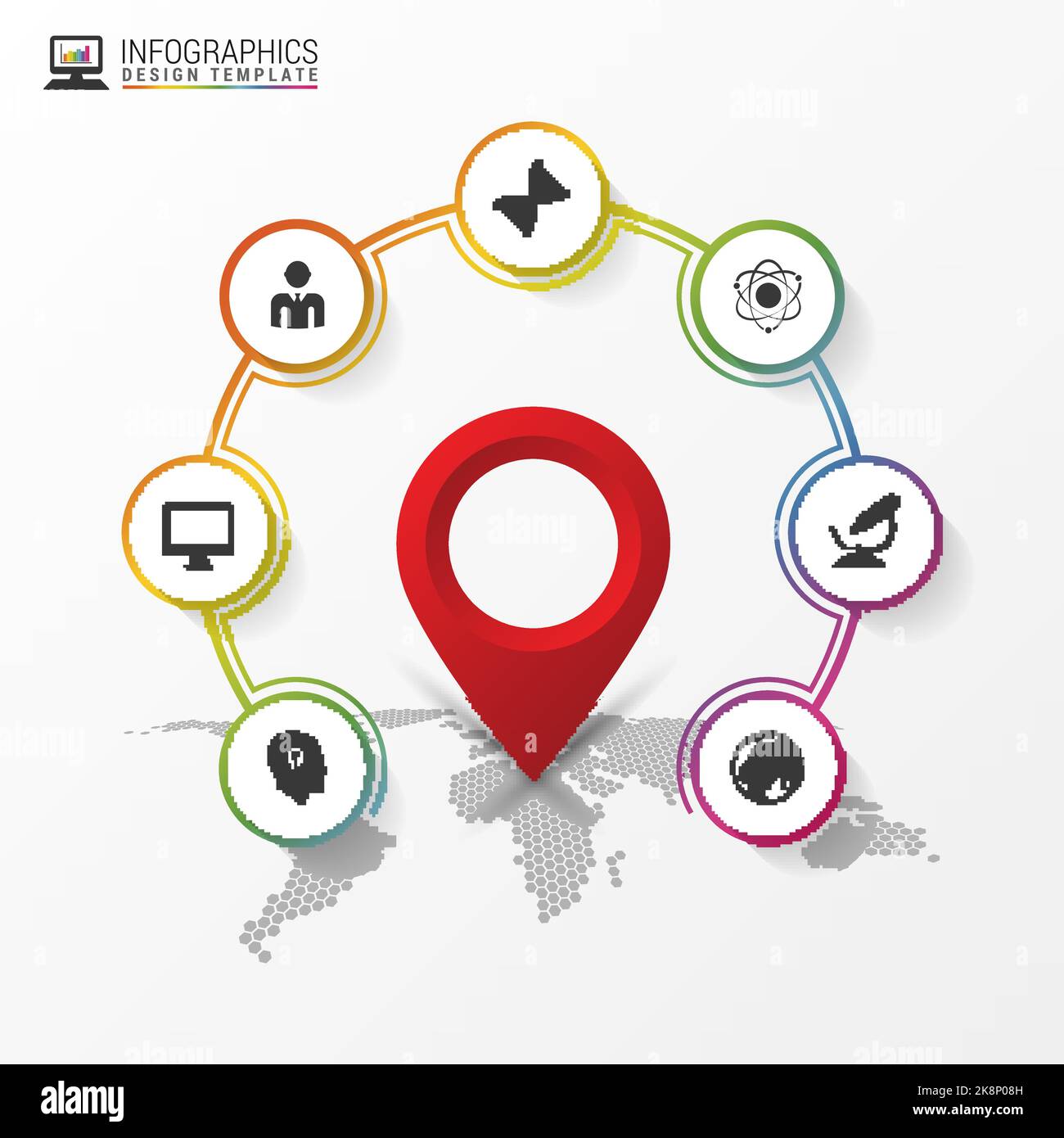 Infographic design. Report template with location pointer. Vector illustration Stock Vector ...