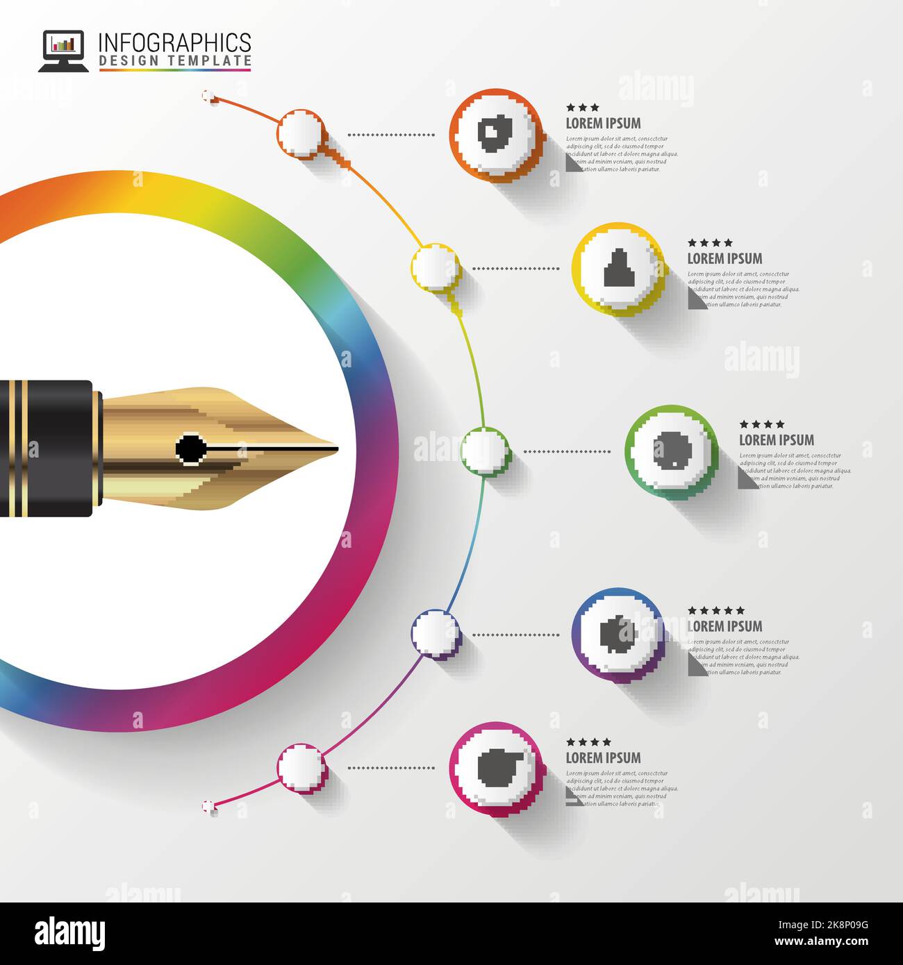 Education pen. Infographics design template. Vector illustration Stock ...