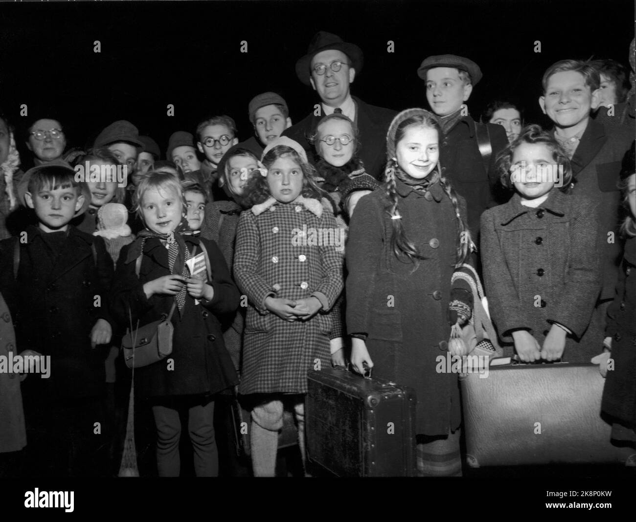 Oslo 19481014 German Jewish children come to Oslo. Photo: NTBSCANPIX ...