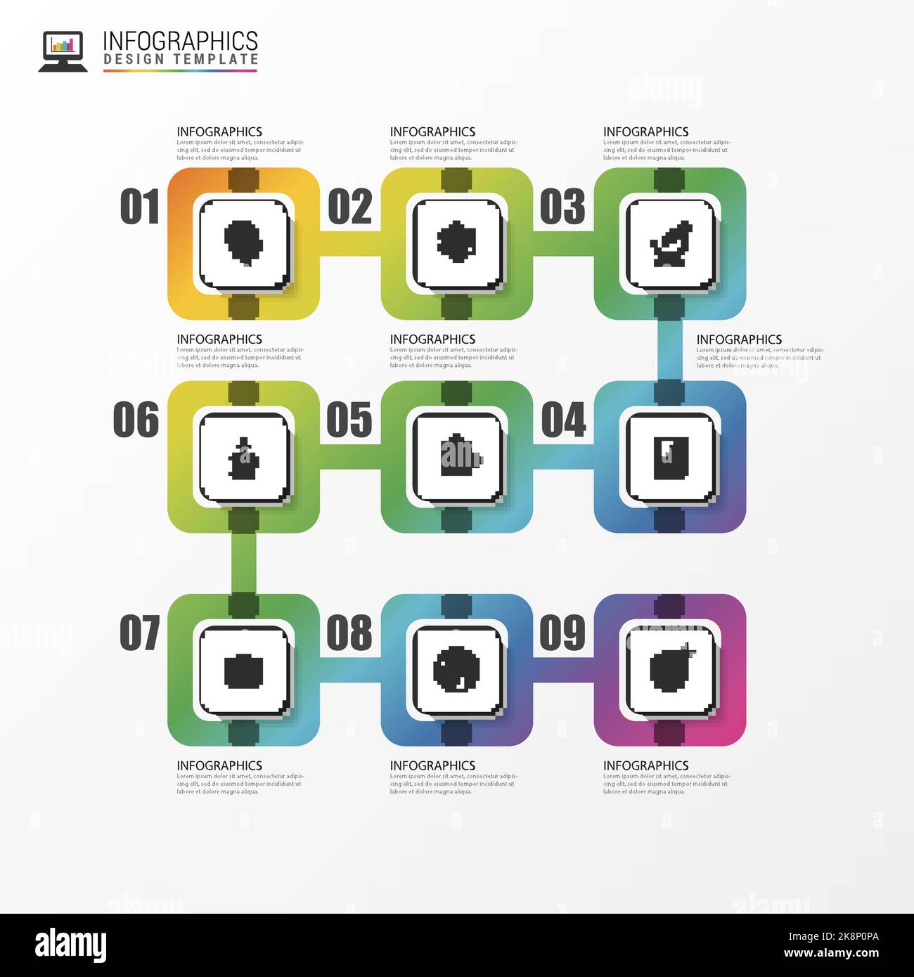 Abstract colorful business path. Timeline infographic template. Vector ...
