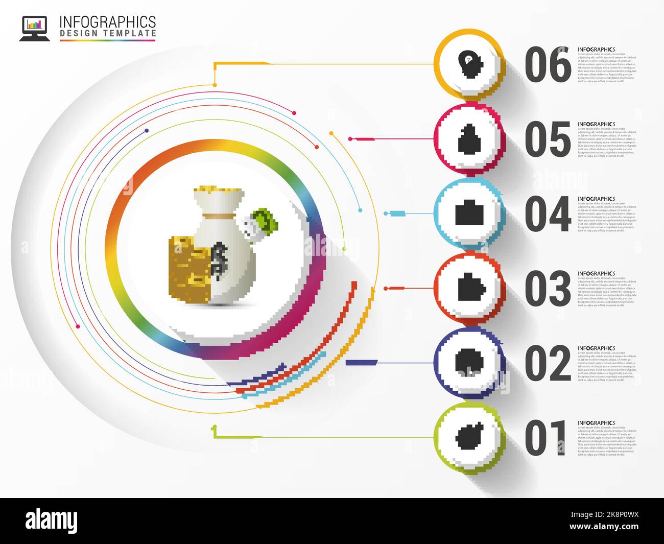 Modern business Infographics circle. Vector illustration Stock Vector ...