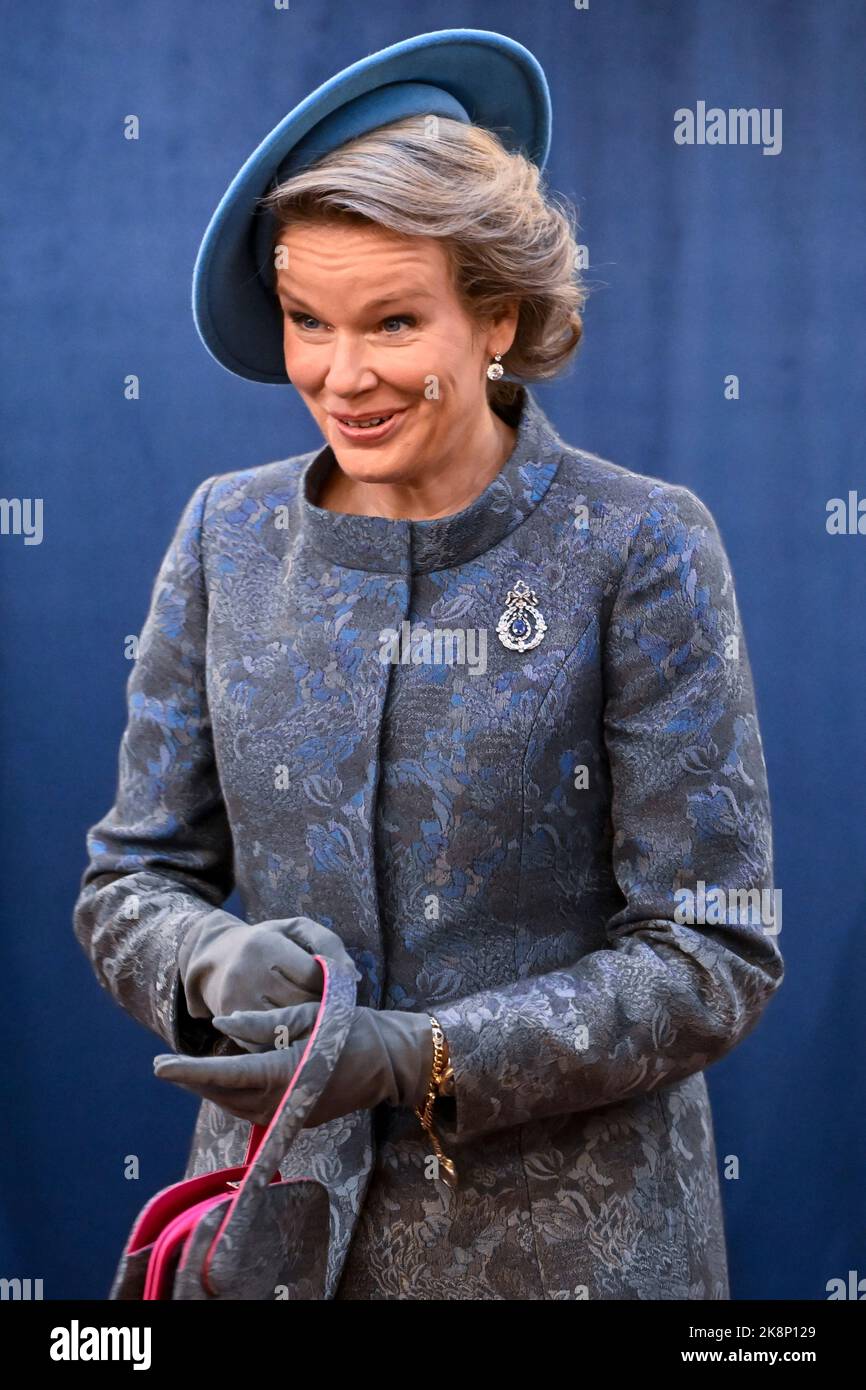 Queen Mathilde of Belgium pictured during the official state visit of the Belgian Royal Couple ...