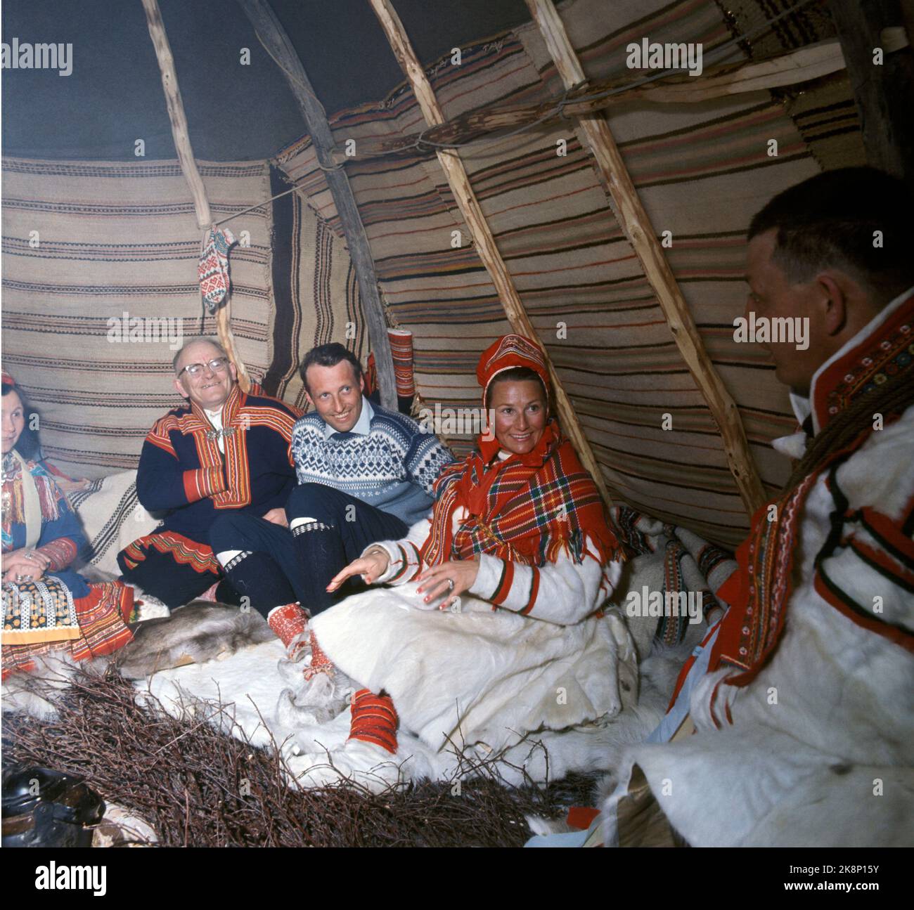 Karasjok April 1969 The Crown Prince couple visits Finnmark. Here Crown ...