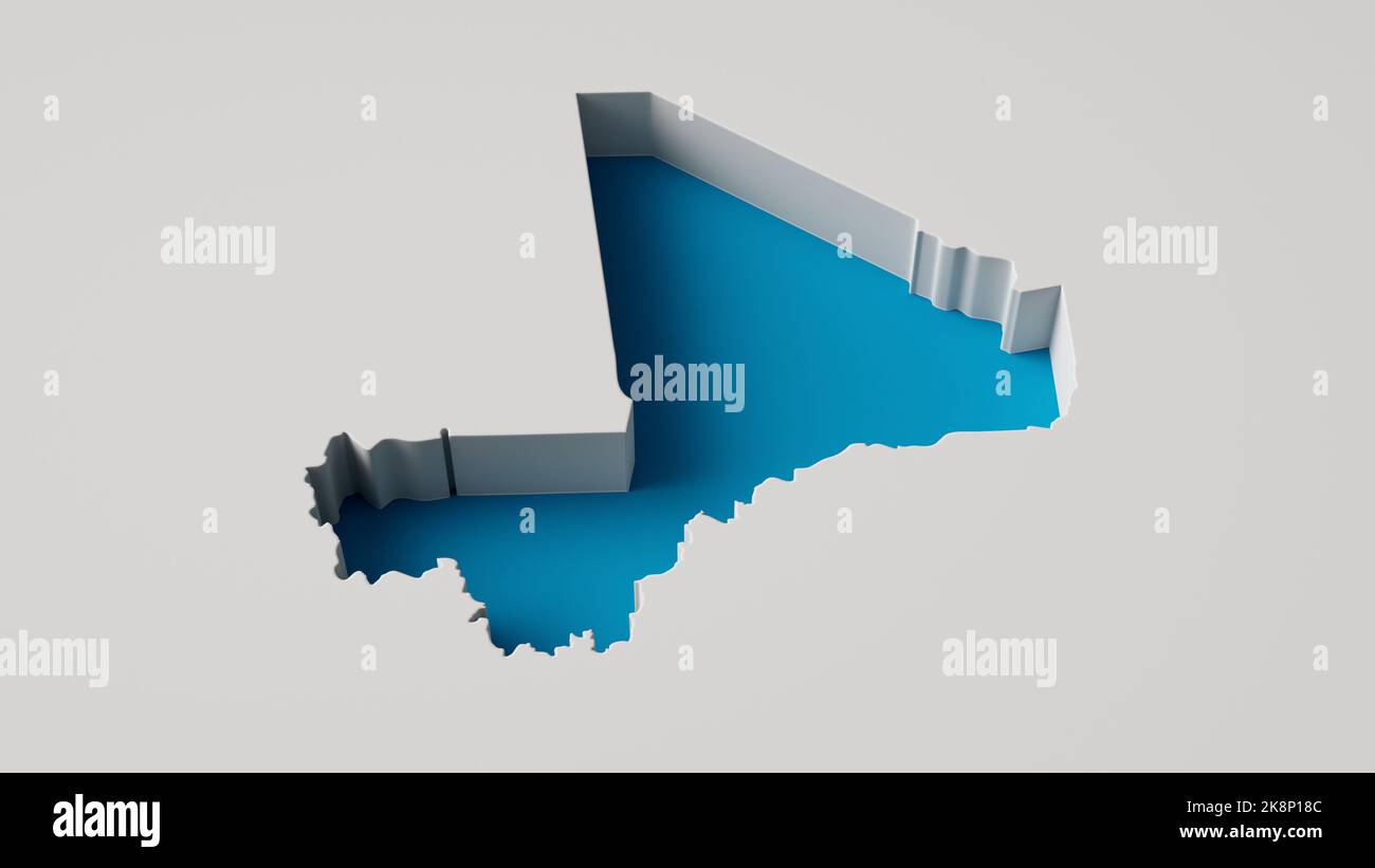 Mali Map's 3d illustration 3d inner extrude map Sea Depth with inner ...