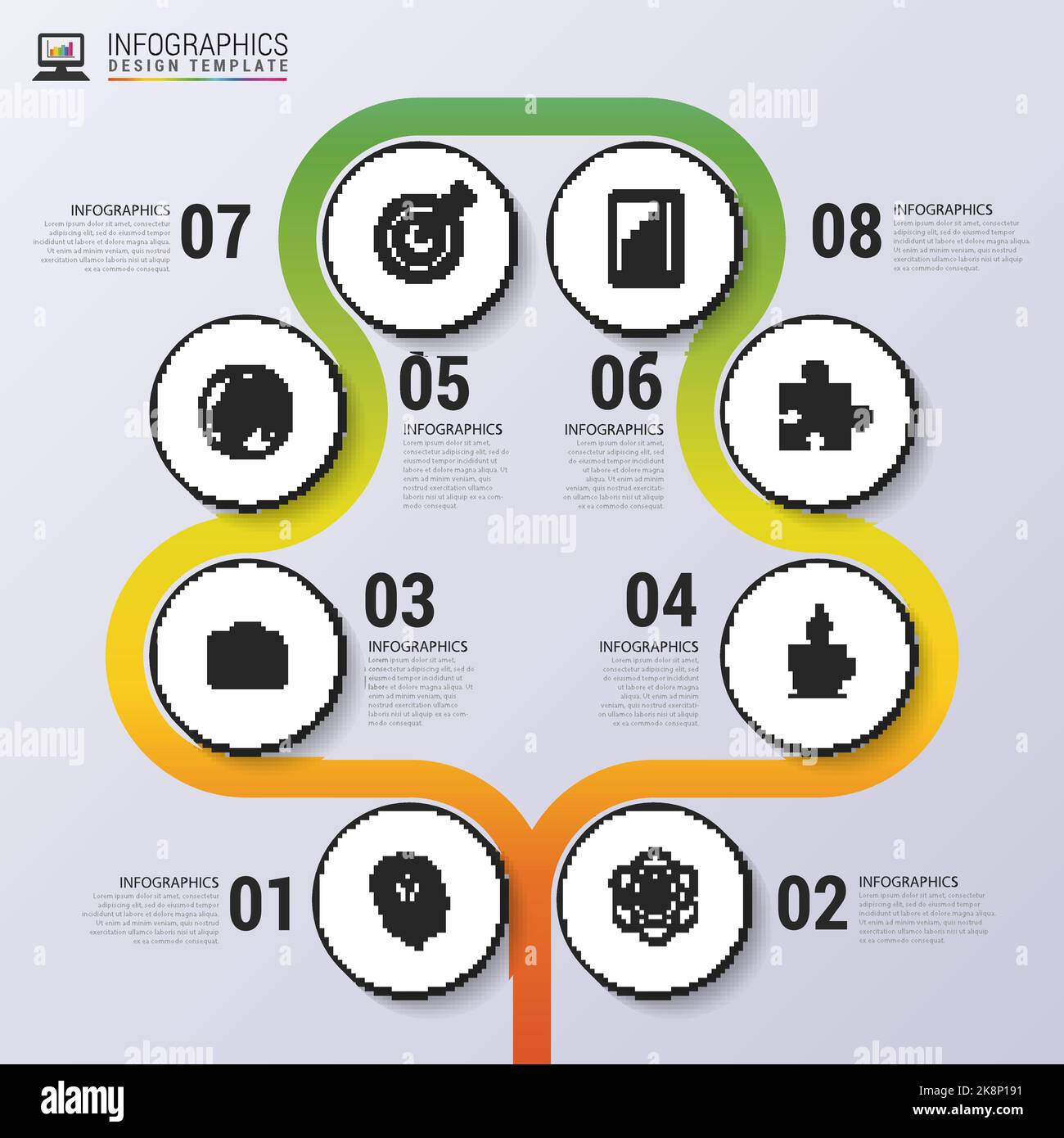 Abstract colorful tree. Timeline infographic template. Vector ...