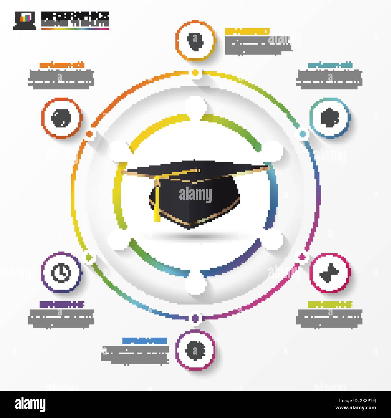 Education infographic template. Academic cap. Vector illustration Stock ...
