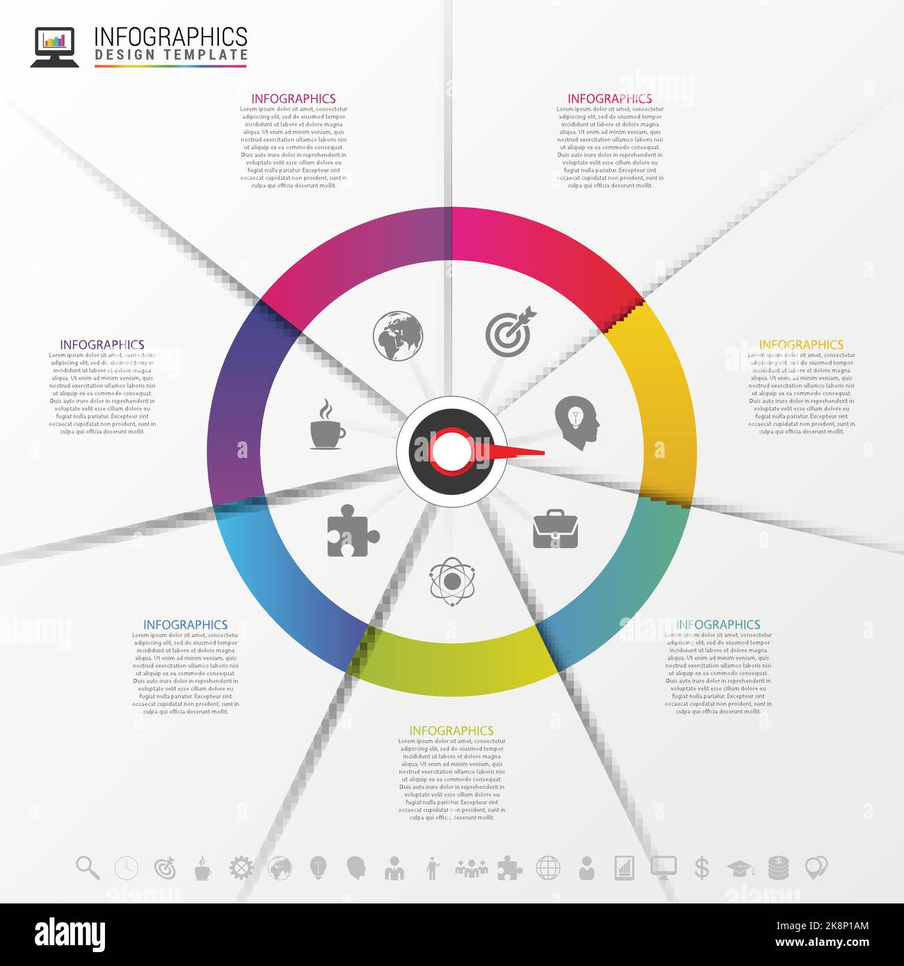 Infographics step by step with pointer. Business concept. Vector ...