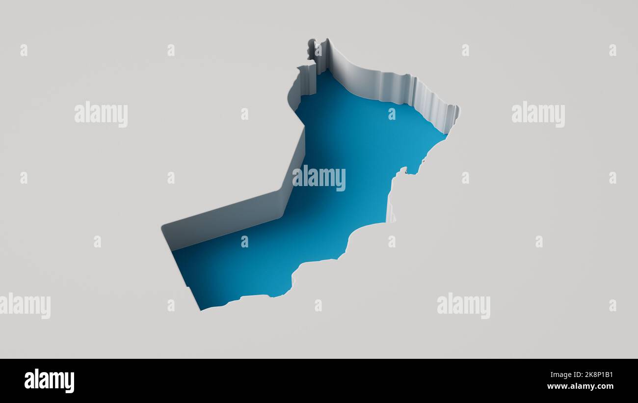 Yemen Map 3d illustration. 3d inner extrude map Sea Depth with inner ...