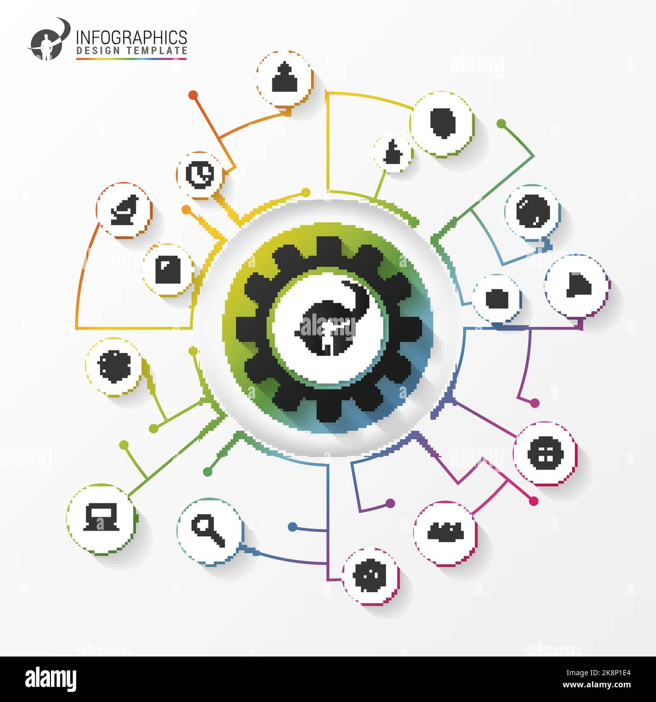 Infographic network concept. Modern business template. Vector ...