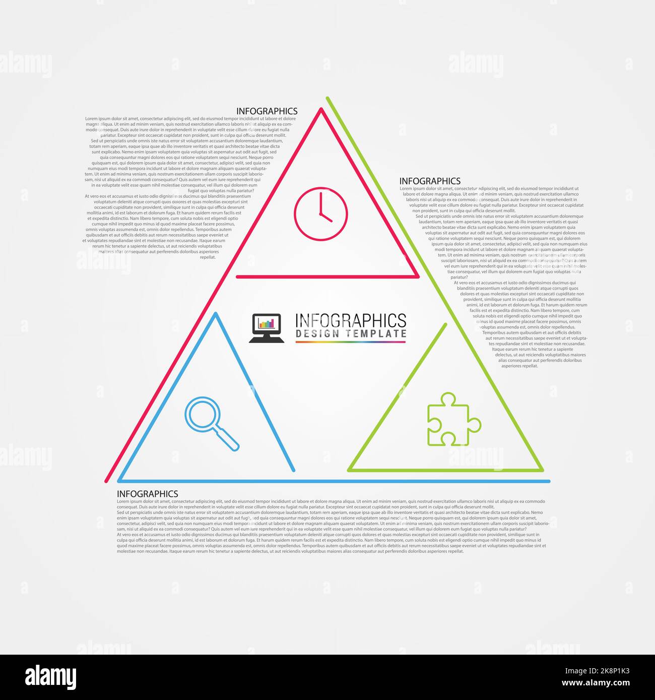 Clean design. Infographic template. Triangle style. Vector illustration ...