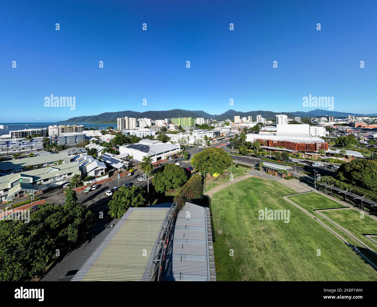 Aerial photo of marin munro park, mountains and bue sky background in ...