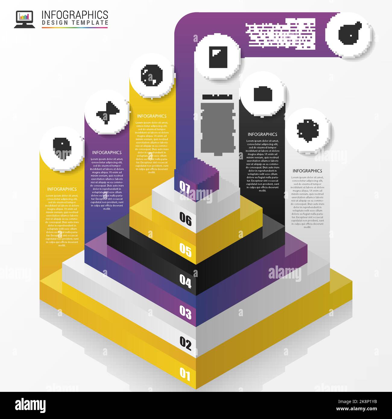 Pyramid. Infographic concept. Modern design template. Vector ...