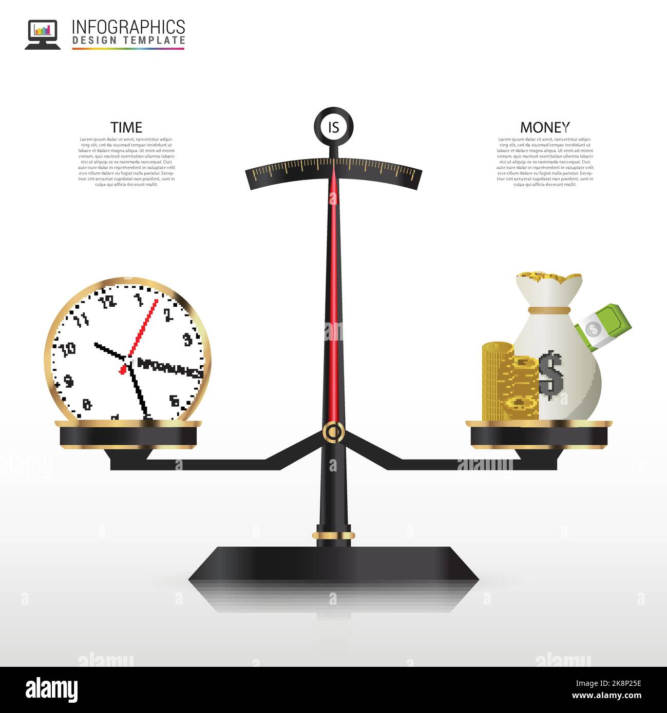 Business golden style price scale Infographics template. Vector ...