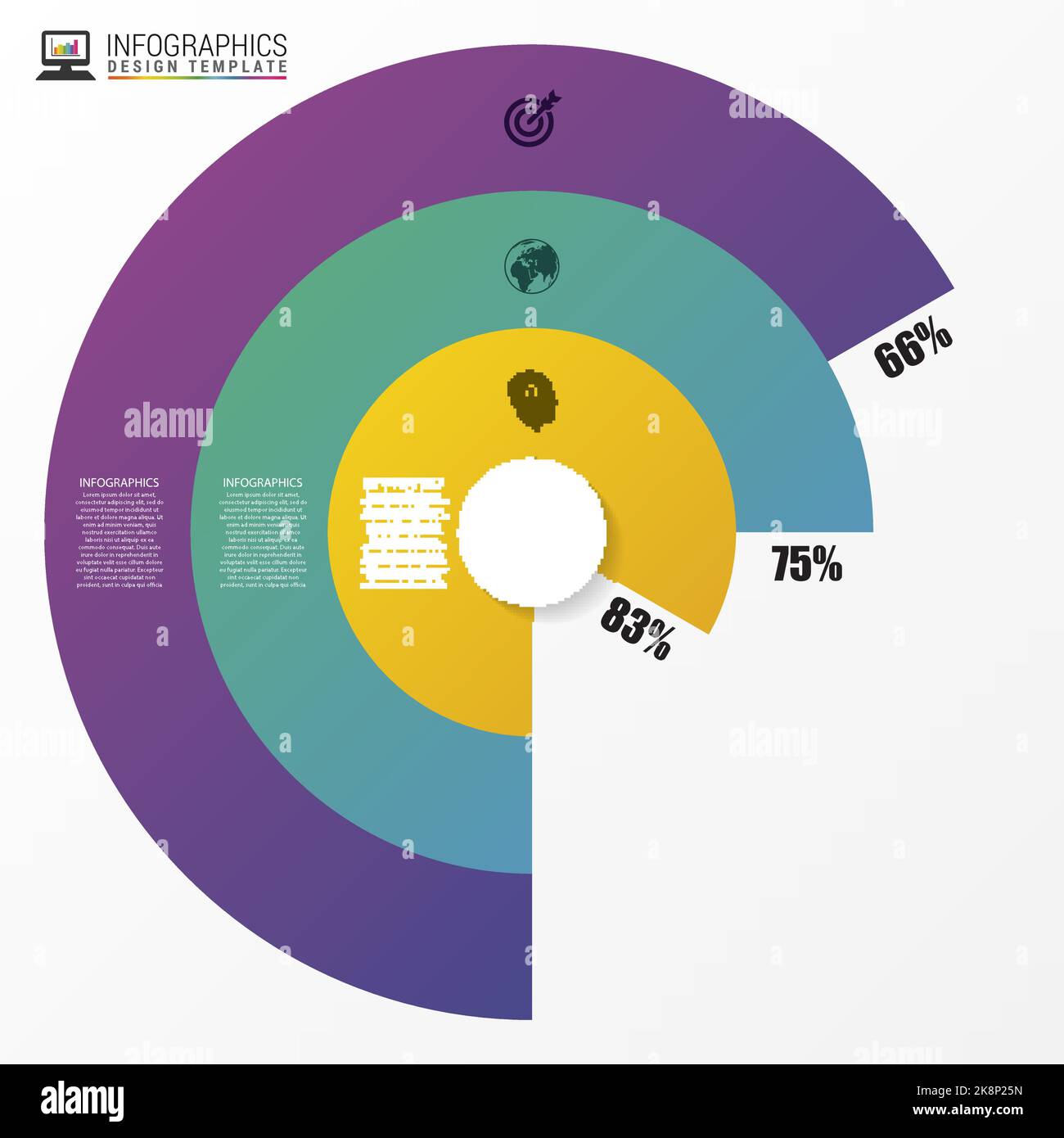 Pie Chart Circle Graph. Modern Infographics Design Template. Vector ...