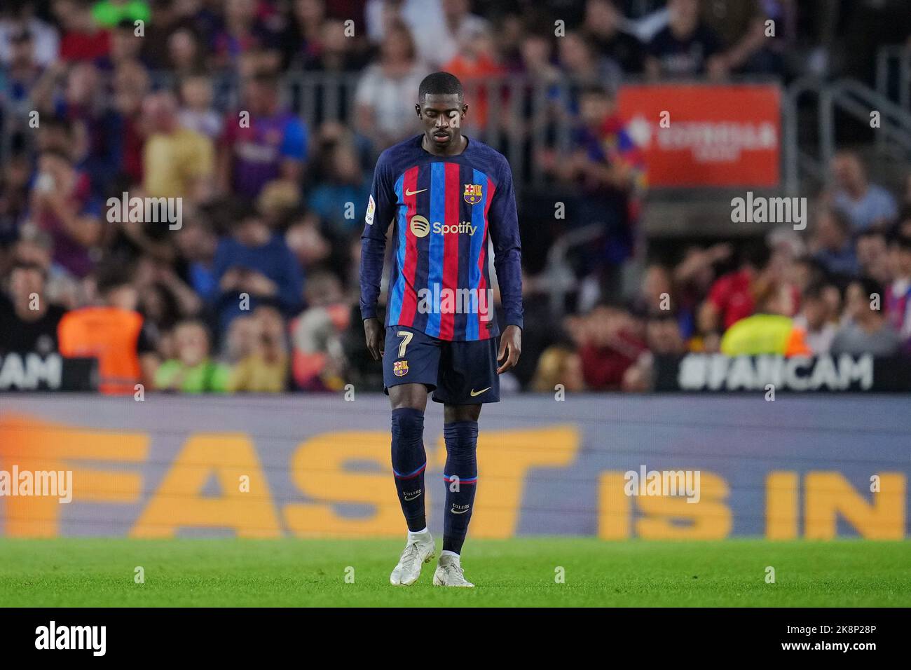 Barcelona, Spain. October 23, 2022, Ousmane Dembele of FC Barcelona ...