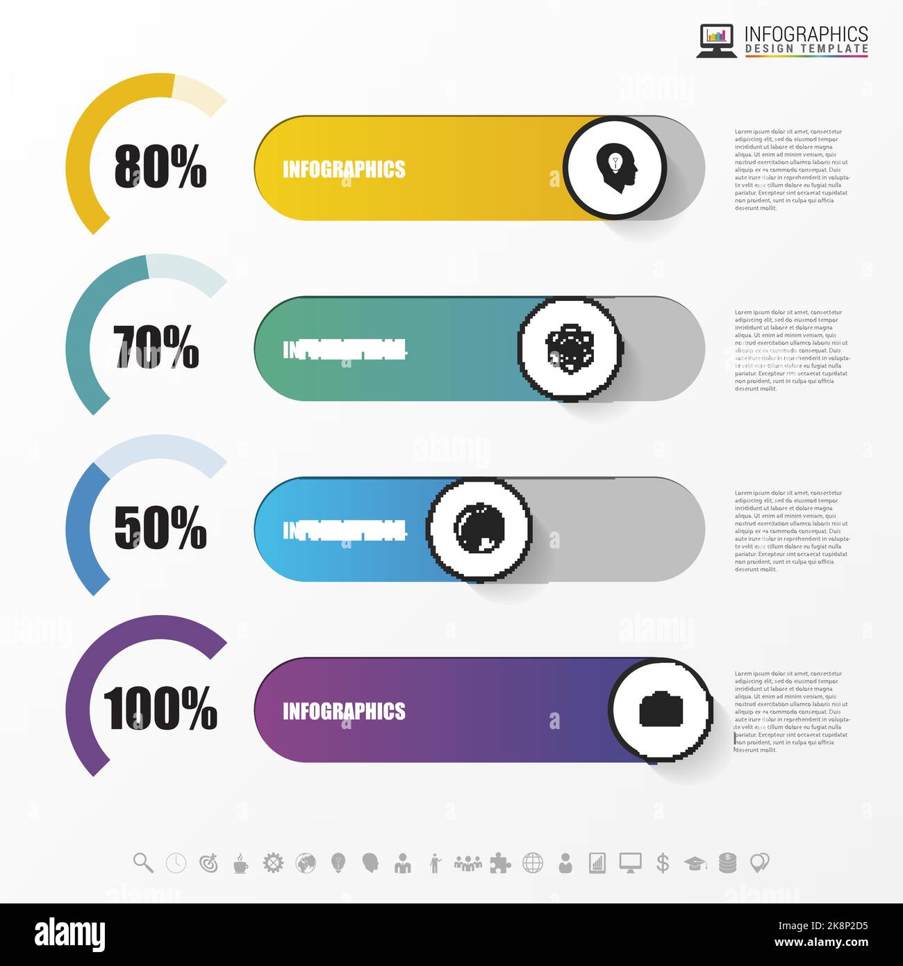 Chart template in modern style. For infographic and presentation ...