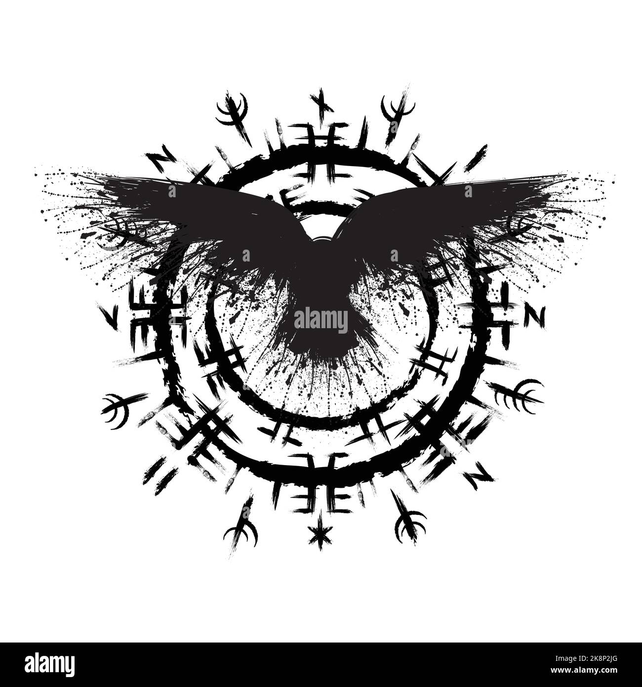 Scandinavian viking black raven symbol Stock Vector Image & Art - Alamy